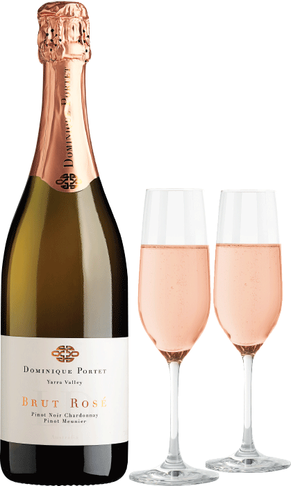 Sparkling Rosé 2 Glasses Gift Pack - Dominique Portet Brut Rosé Pinot ...