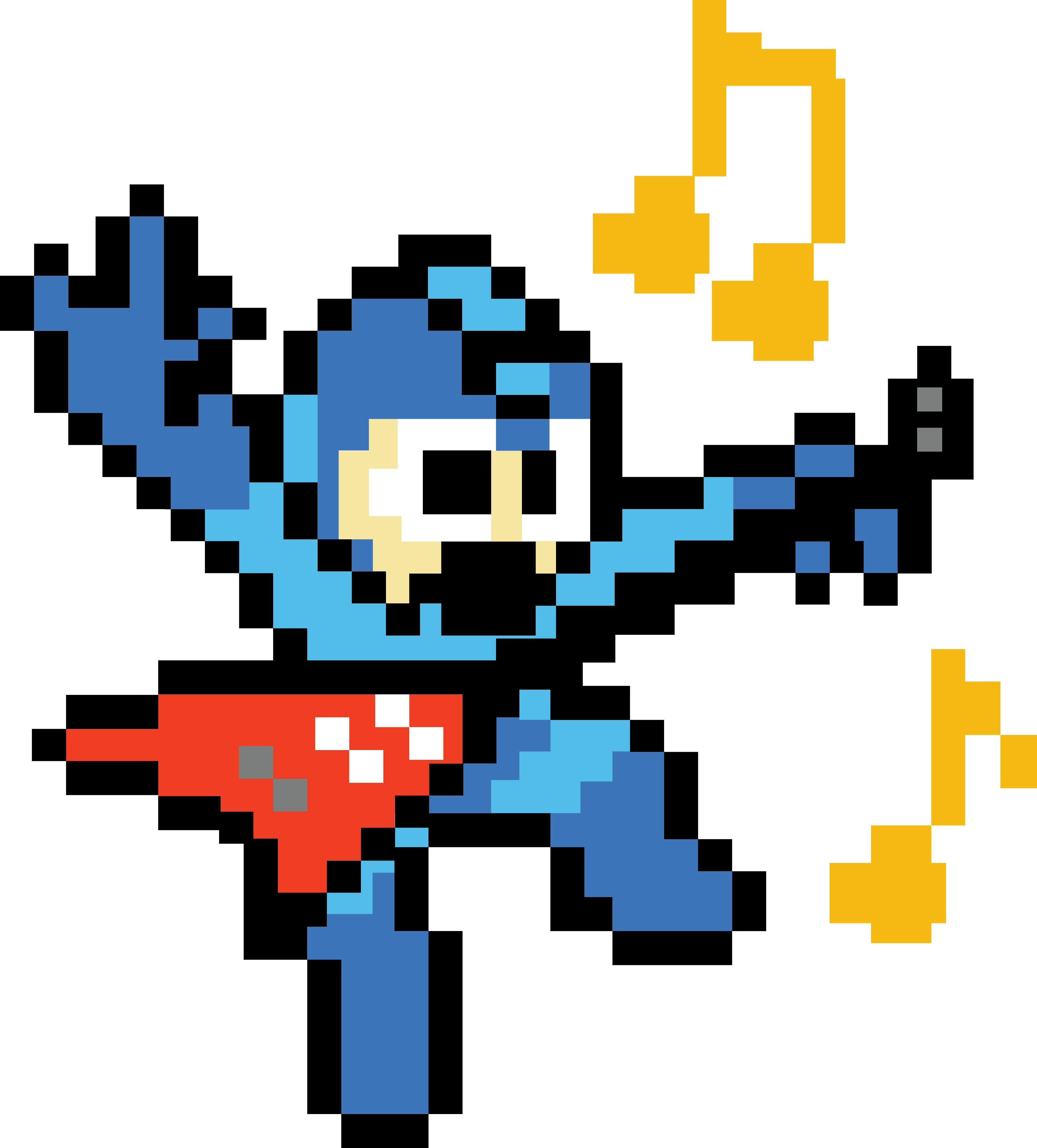 Megaman - 8 Bit Megaman (3512x3889), Png Download