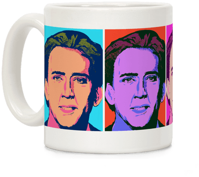 Pop Art Nicolas Cage Coffee Mug - Pop Art (484x484), Png Download