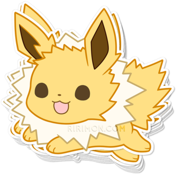 Jolteon Sticker - Cartoon (480x480), Png Download