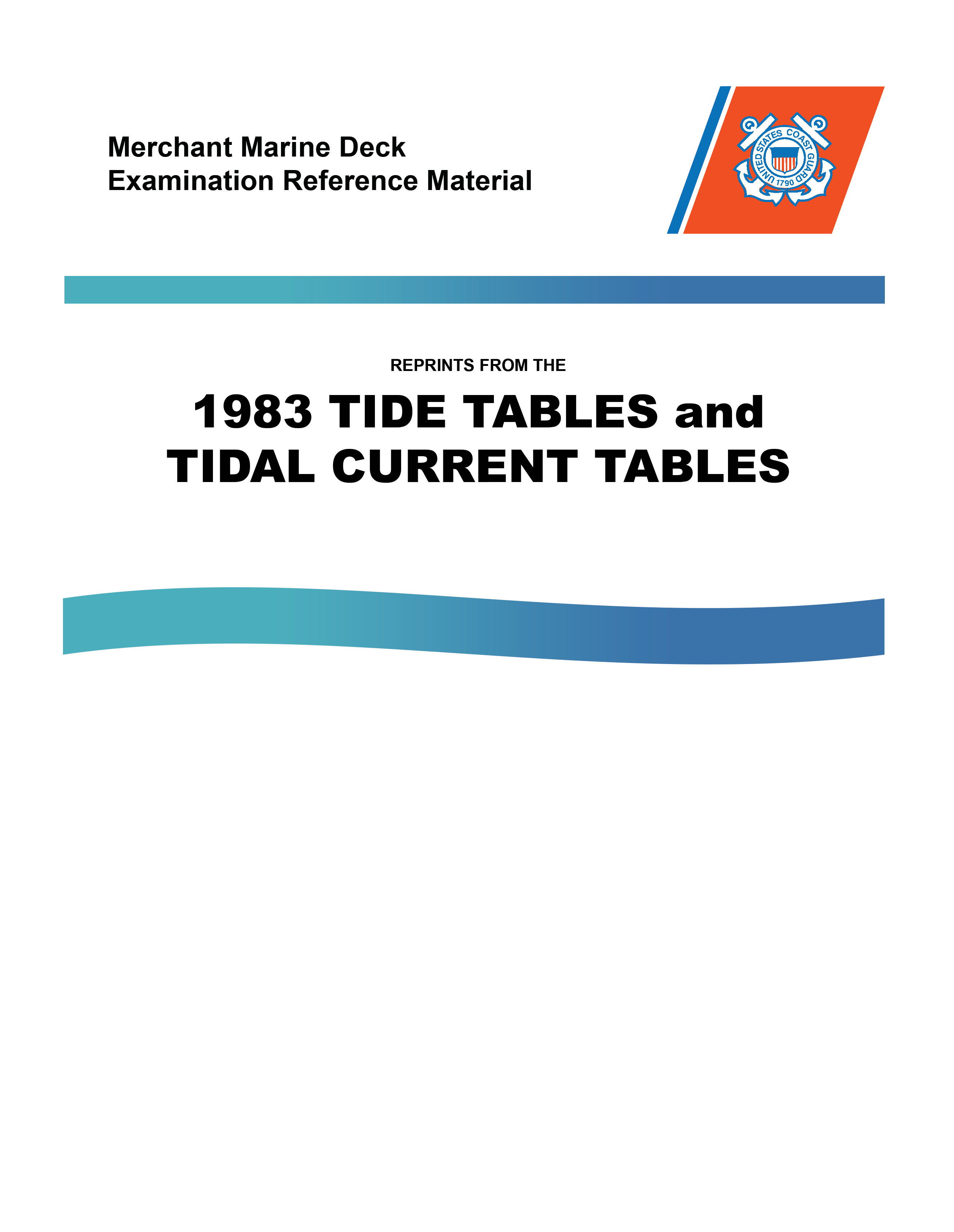 Study Aids, Tide Tables & Tidal Current Tables 1983, - Navigation Rules ...