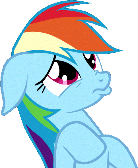 Sad Rainbow Dash - Rainbow Dash Sad (570x620), Png Download