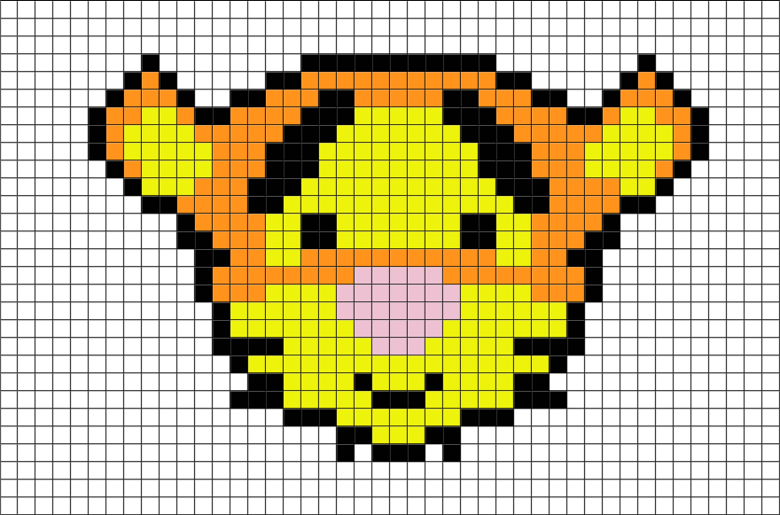 Winnie The Pooh Tigger Pixel Art From Brikbook - Winnie The Pooh Tigger ...