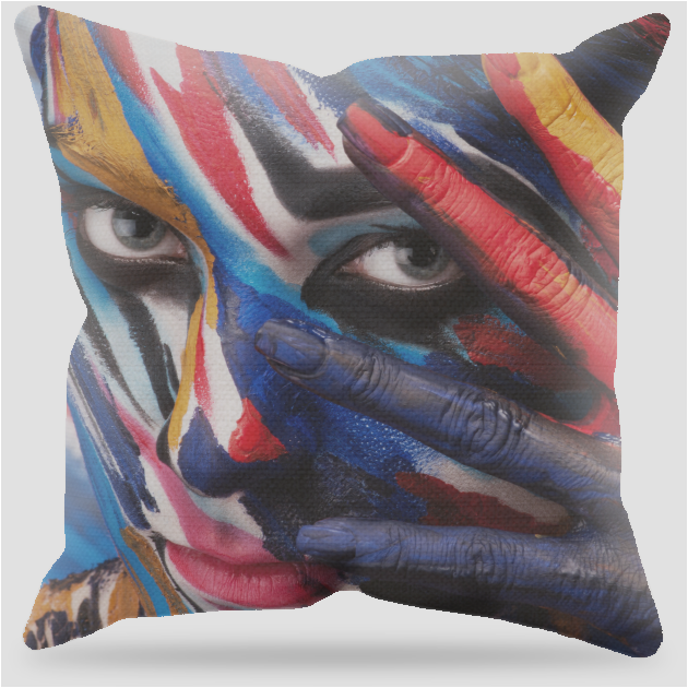 Painted Face Pillowcase - Face (700x700), Png Download