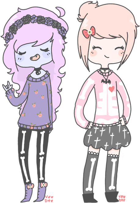 Download Pastel Goth - Kawaii Pastel Goth Girls Drawing | Transparent ...