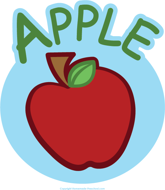 Teacher Apple Clipart - Apple Clipart With Word (539x620), Png Download