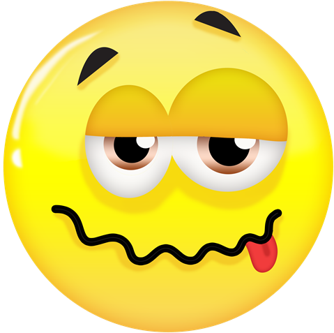 Free Drunk Emoji - Drunk Emoji Black And White (480x491), Png Download