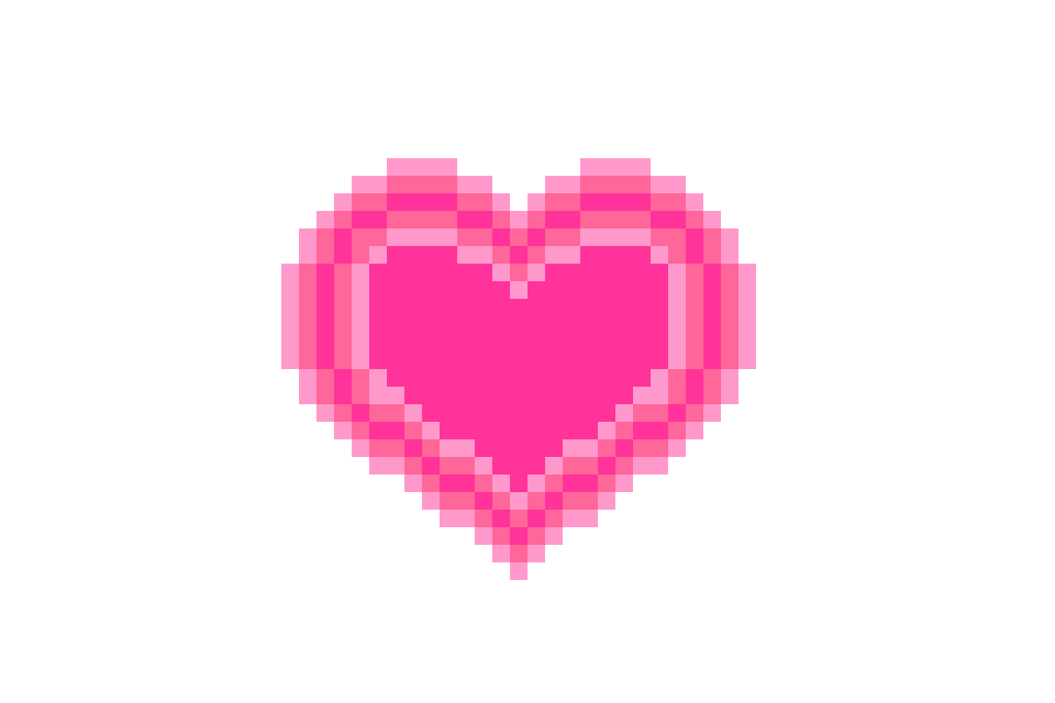 Pink Pixel Heart Png - Flat Design (960x640), Png Download