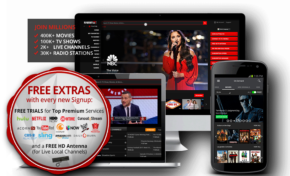 Rabbit Tv Plus Multiple Devices - Television (924x562), Png Download