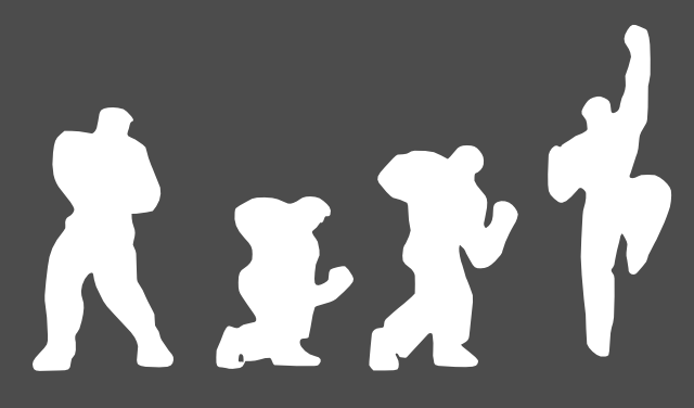 Ryu Silhouette - Hadouken Silueta (640x376), Png Download