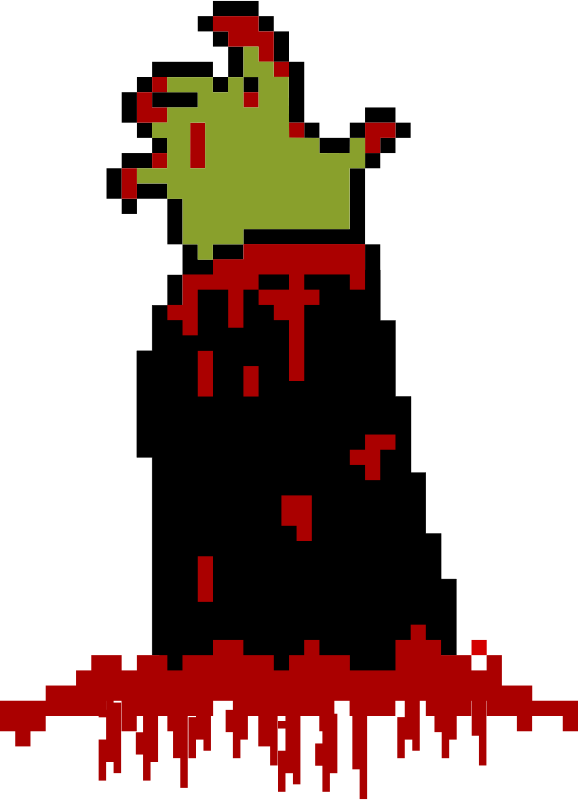 Free Zombie Hand - Pixel Zombie Arm (578x800), Png Download