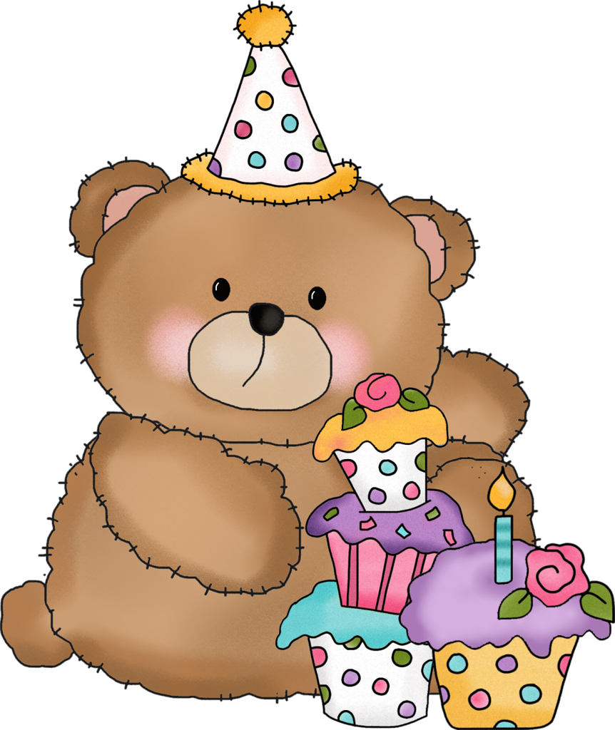 Happy Birthday Bear Clip Art (862x1024), Png Download