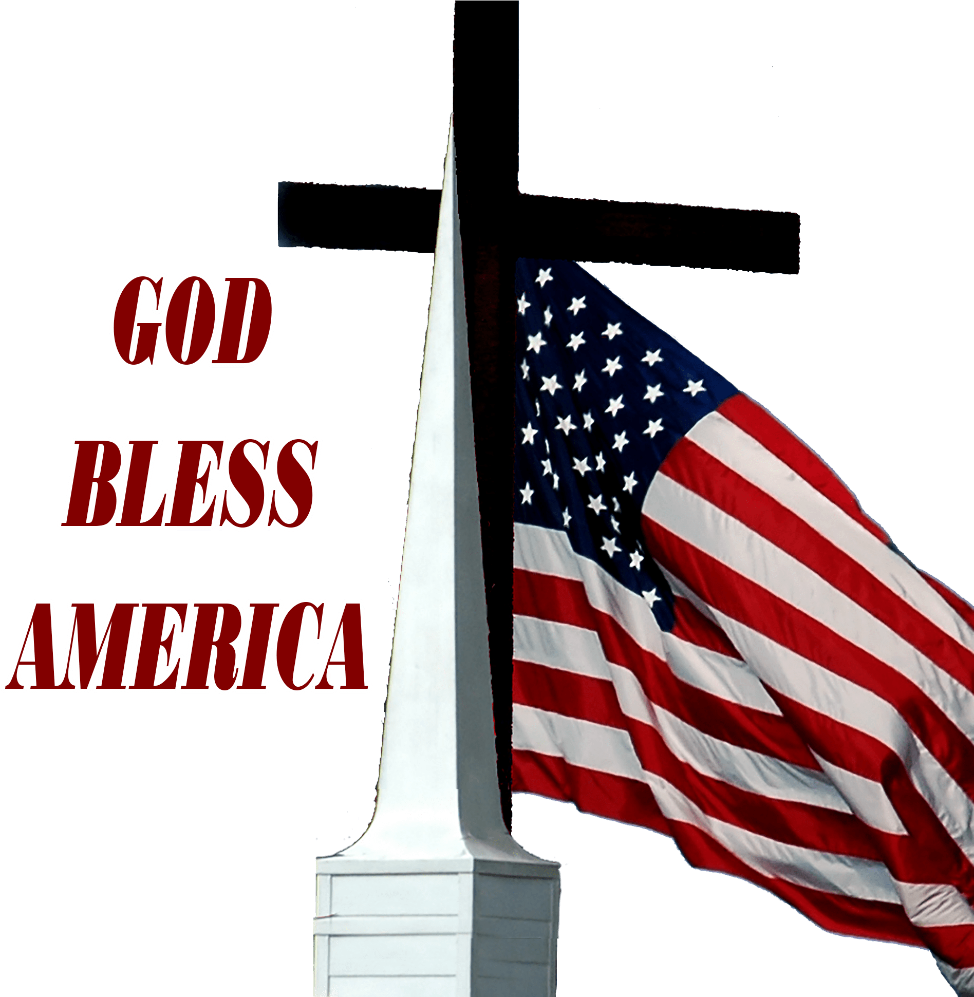 God Bless America Flag Cross (1940x1940), Png Download