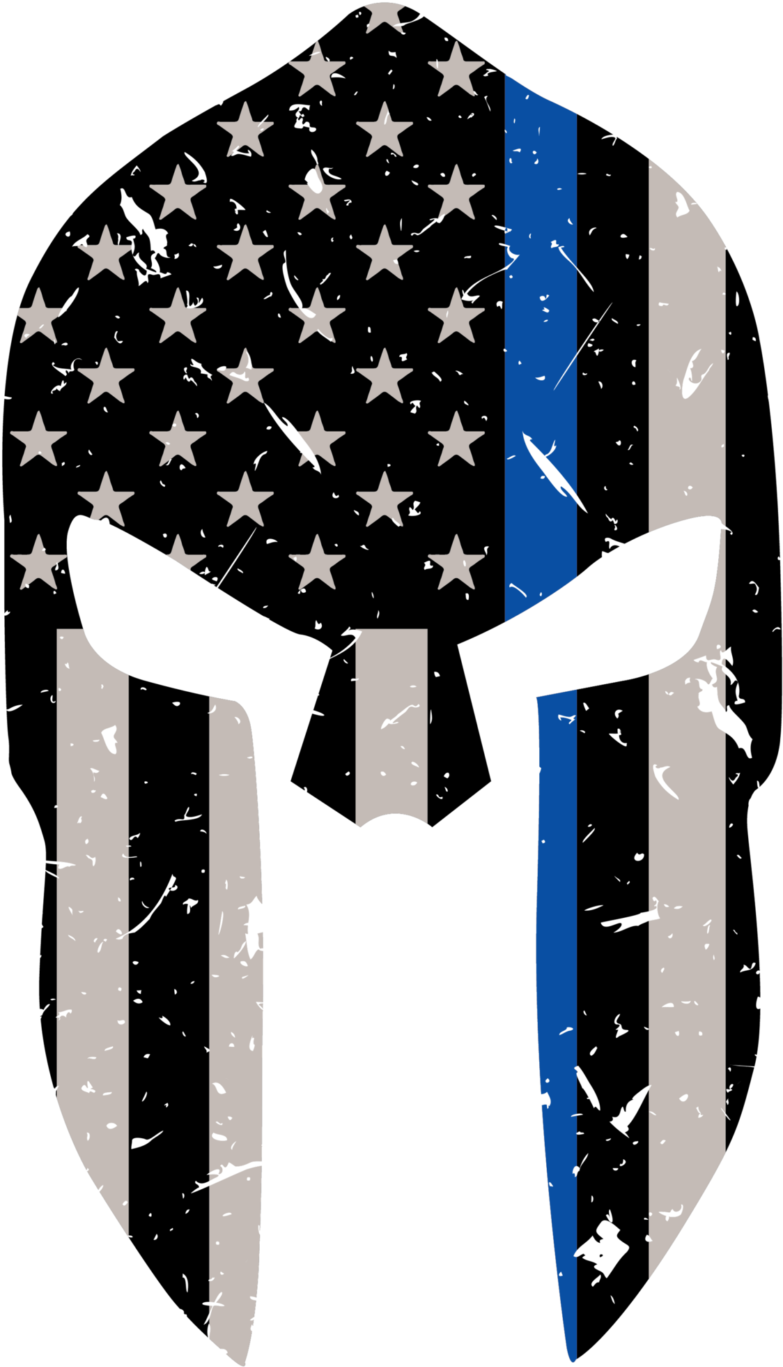 Blue Line Spartan Sticker - Spartan Blue Line Police (1283x2048), Png ...