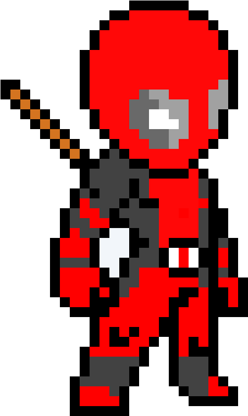 Deadpool - Deadpool Pixel Art (880x940), Png Download