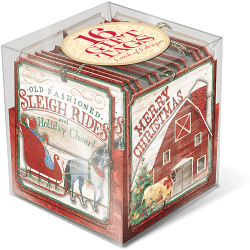 Oh What Fun Gift Tag Cube - Holiday Dogs Gift Tag Cube (600x600), Png ...