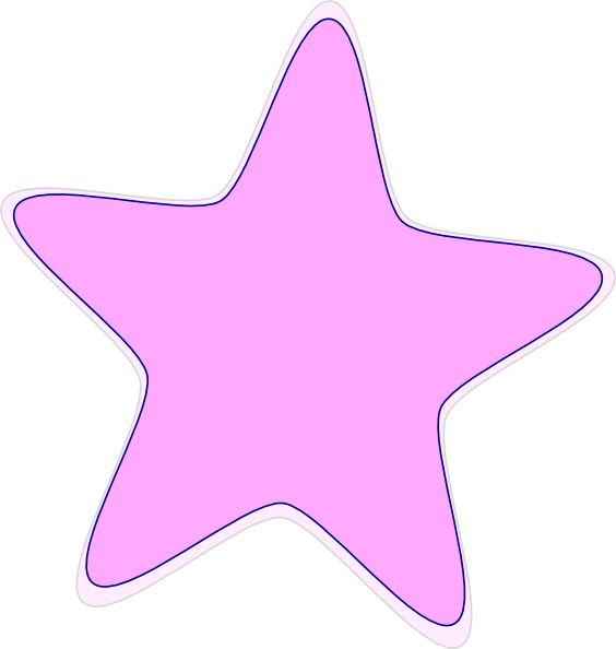 Cartoon Pink Star Png (564x594), Png Download