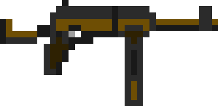 Mp-40 Bronze Remastered Sprite - Pixel Art (700x340), Png Download