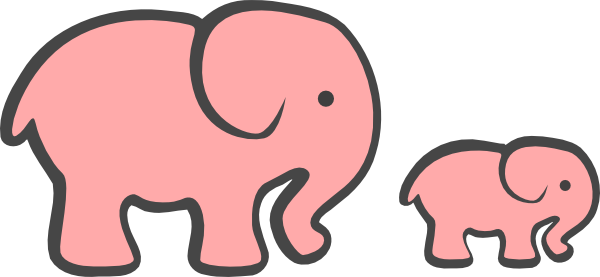 Pink Mom Clip Art At Clker Com - Elephant Clip Art Png (600x277), Png ...