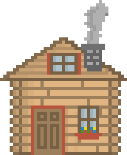 Download Peaceful Cabin - Pixel Art | Transparent PNG Download | SeekPNG