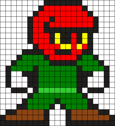 Classic Red Skull Perler Bead Pattern / Bead Sprite - Pixel Art Red ...