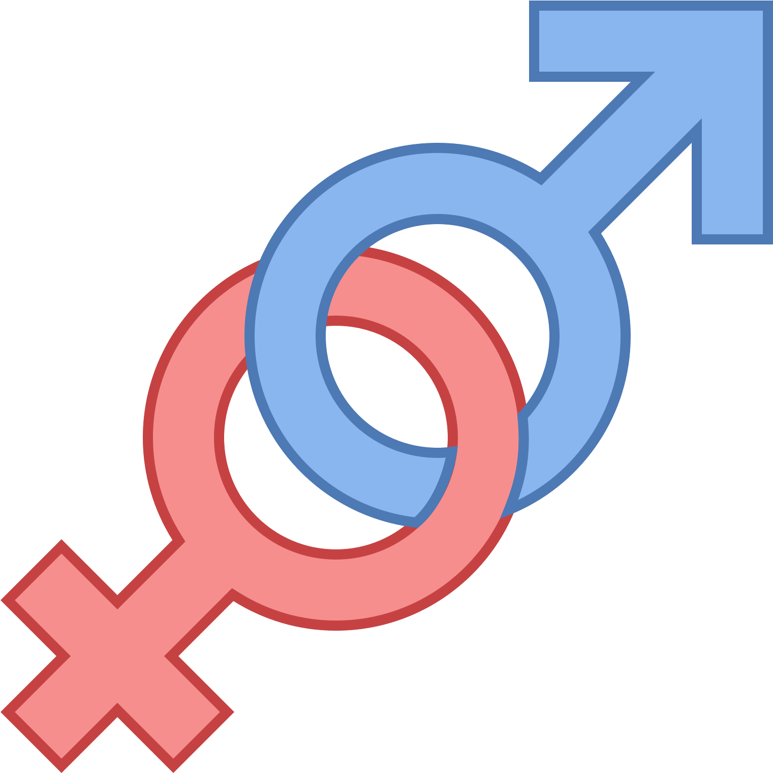 It's A Gender Icon, Represented By Two Circles, Interlocking - Gender ...