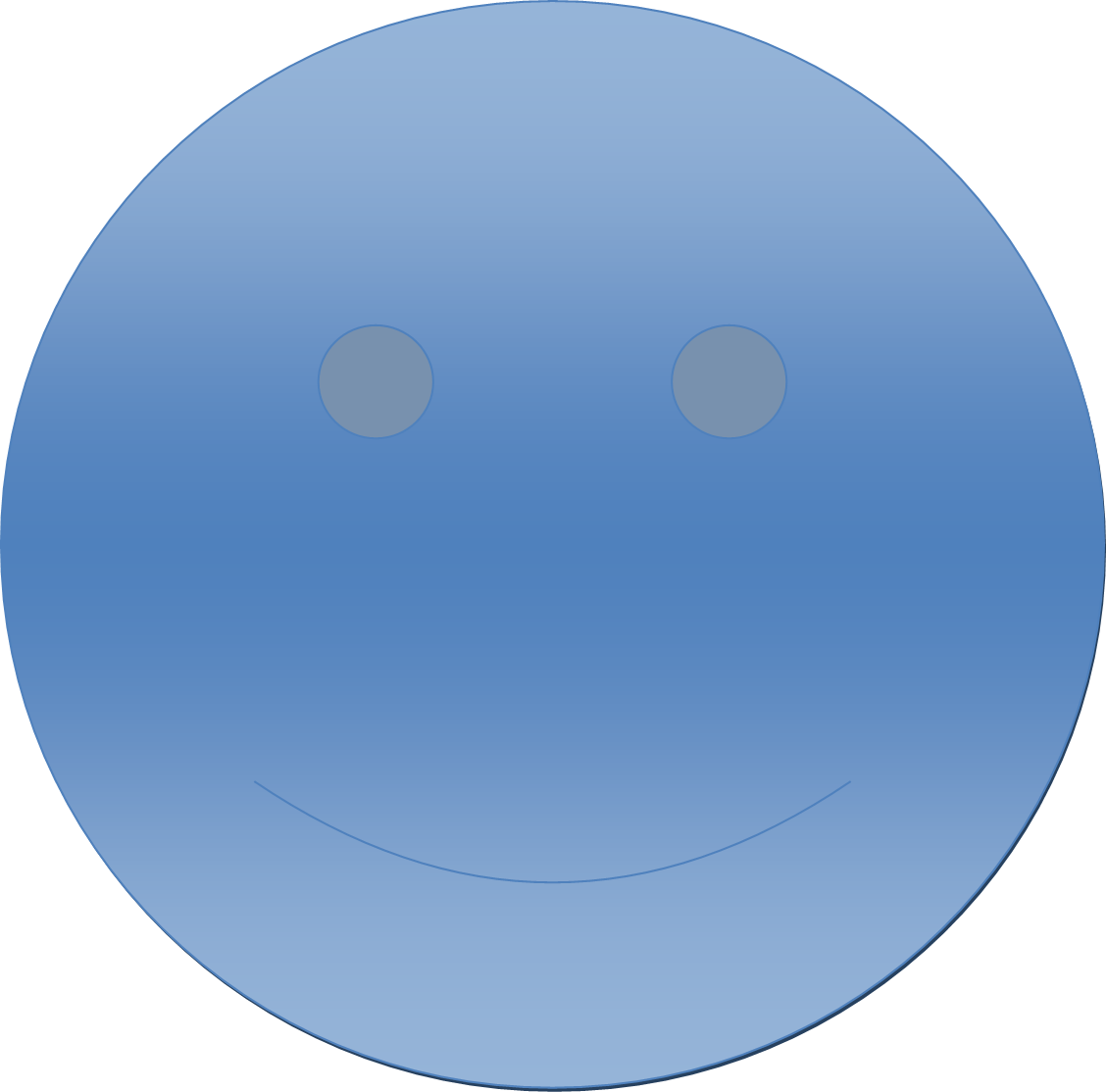 Blue Gradient Smiley Face - Wikimedia Commons (1128x1114), Png Download