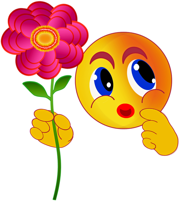 Flower Emoji Icons - Emoticon Flor (642x720), Png Download