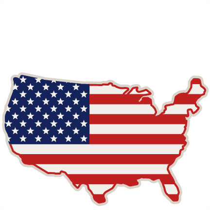 Scrapbook Cut File Cute Files For Silhouette - Usa Flag Map Vector ...