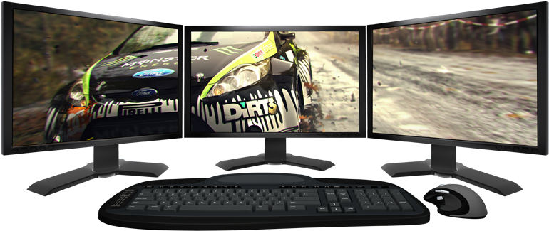 Download Gaming Setup Png Graphic Free Download - 3 Monitor Setup Png ...