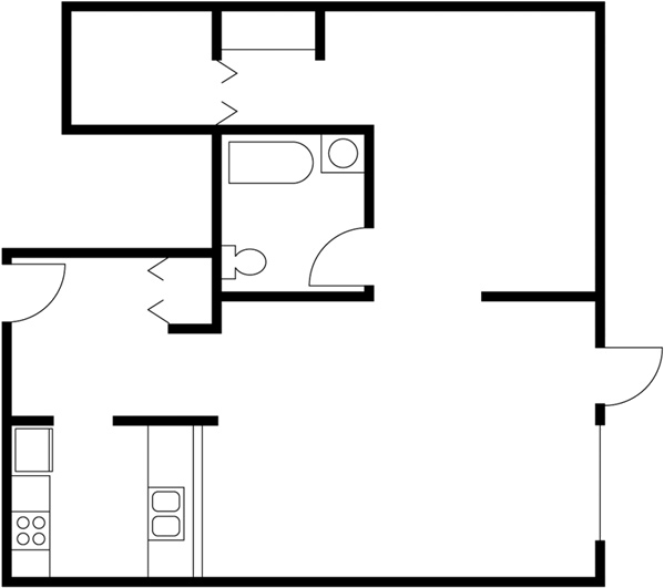 1 Bed / 1 Bath / 818 Sq Ft - Square Foot (599x544), Png Download
