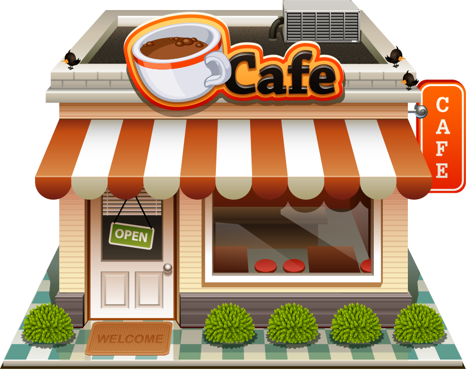 Coffee Tea Cafe Bakery City Street Building,city Building,street ...