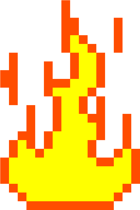 Pixel Fire Png - Fire Pixel Art Png (665x945), Png Download