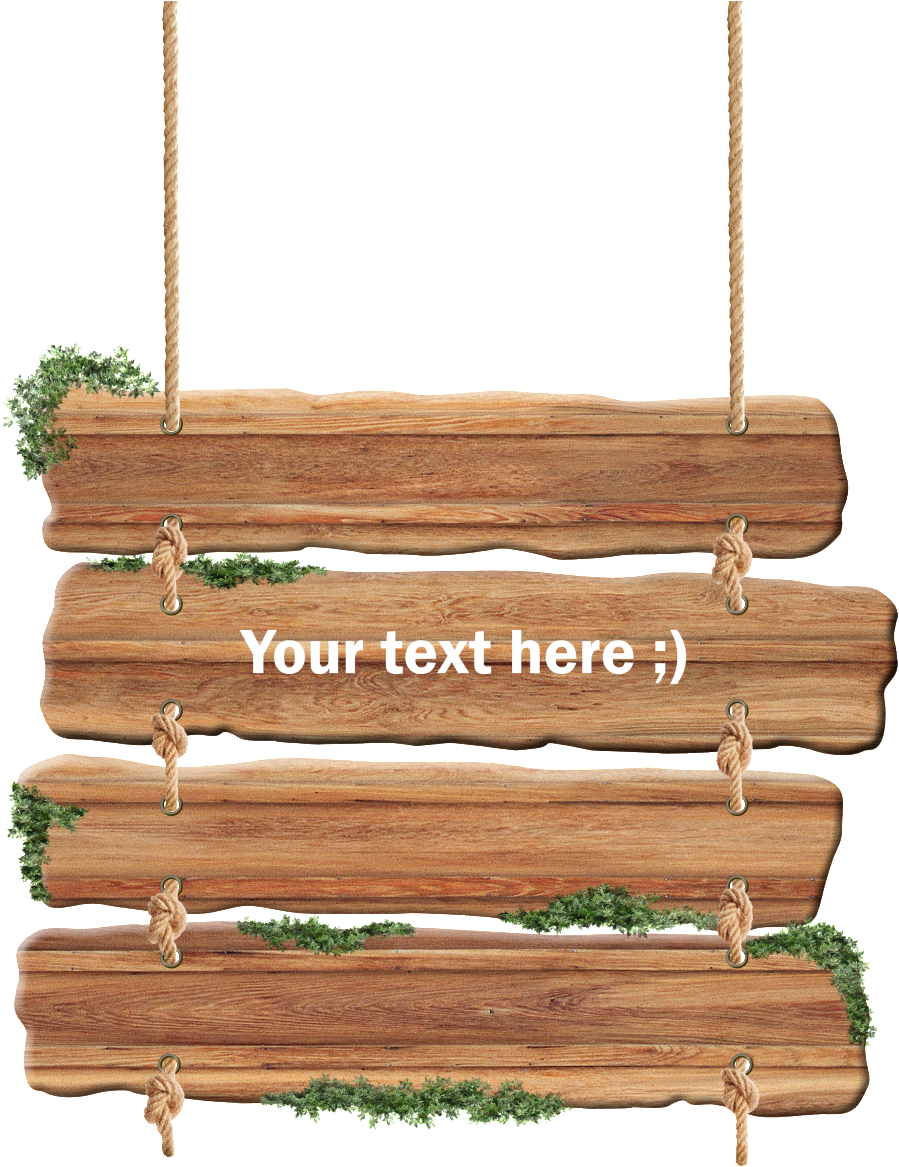 Hand Drawn Cartoon Wooden Board Wooden Sign Transparent - Hanging Plank ...