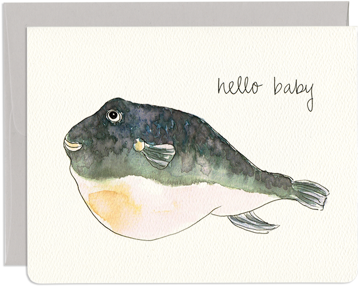 Cute Baby Fish Greeting Card - Infant (800x661), Png Download