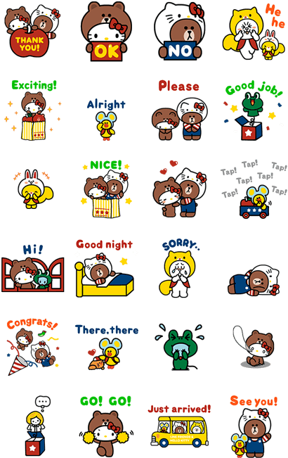 Download Line Friends & Hello Kitty - Line Friends&hello Kitty 貼圖 ...