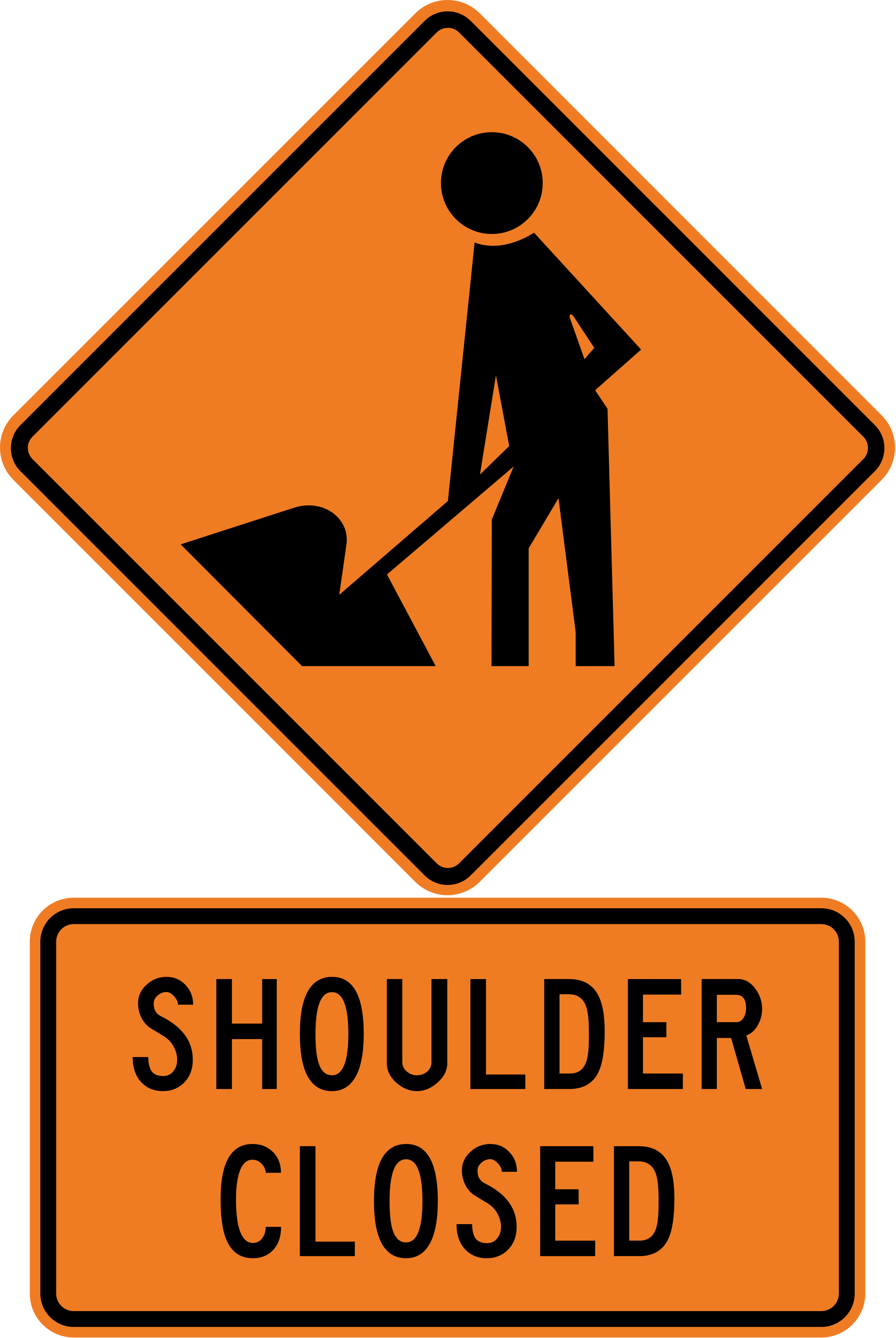 Open - Shoulder Closed Sign (2000x2986), Png Download