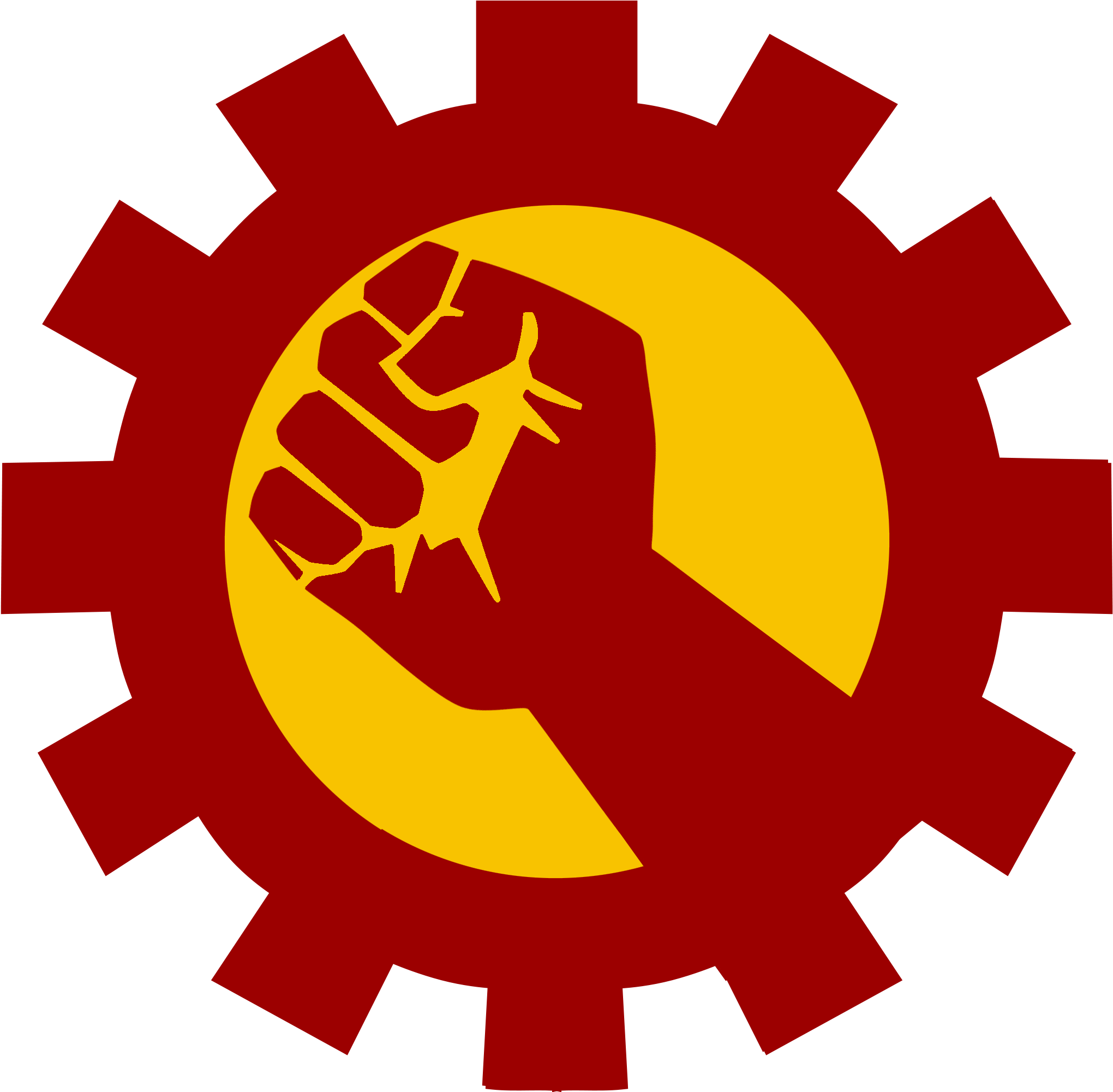 Fist Clipart Communist Symbol - Gear Fist (352x350), Png Download