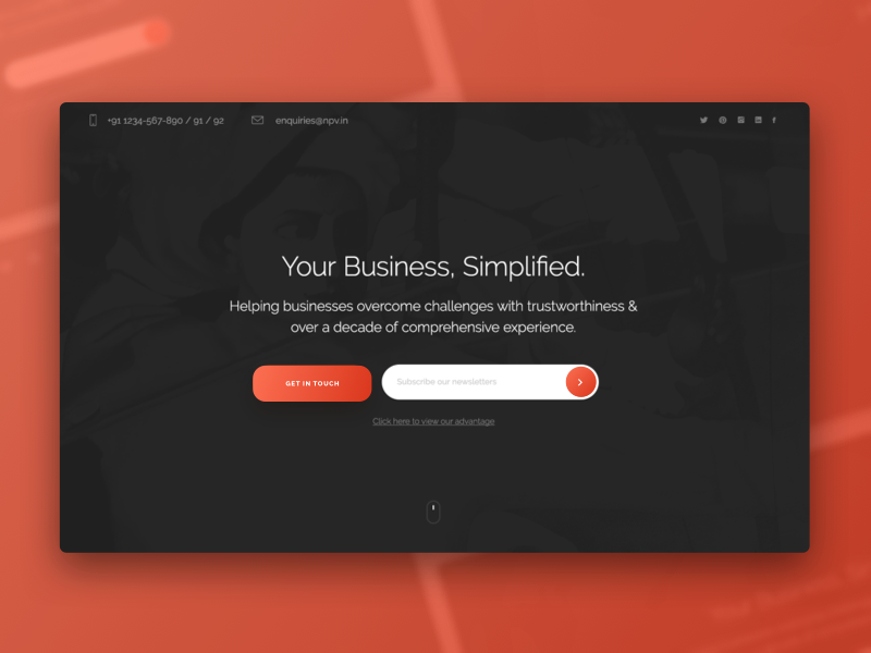 A Landing Screen Design Which Is Simple Yet It Has - Dribbble (800x600 ...