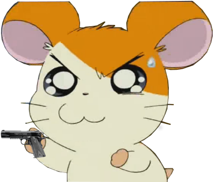 Hamtaro Gut Gun - Hamtaro With A Gun (427x359), Png Download