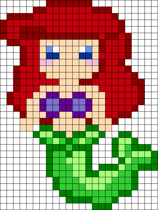 Ariel Perler Bead Pattern / Bead Sprite - Perler Beads Princess Ariel ...