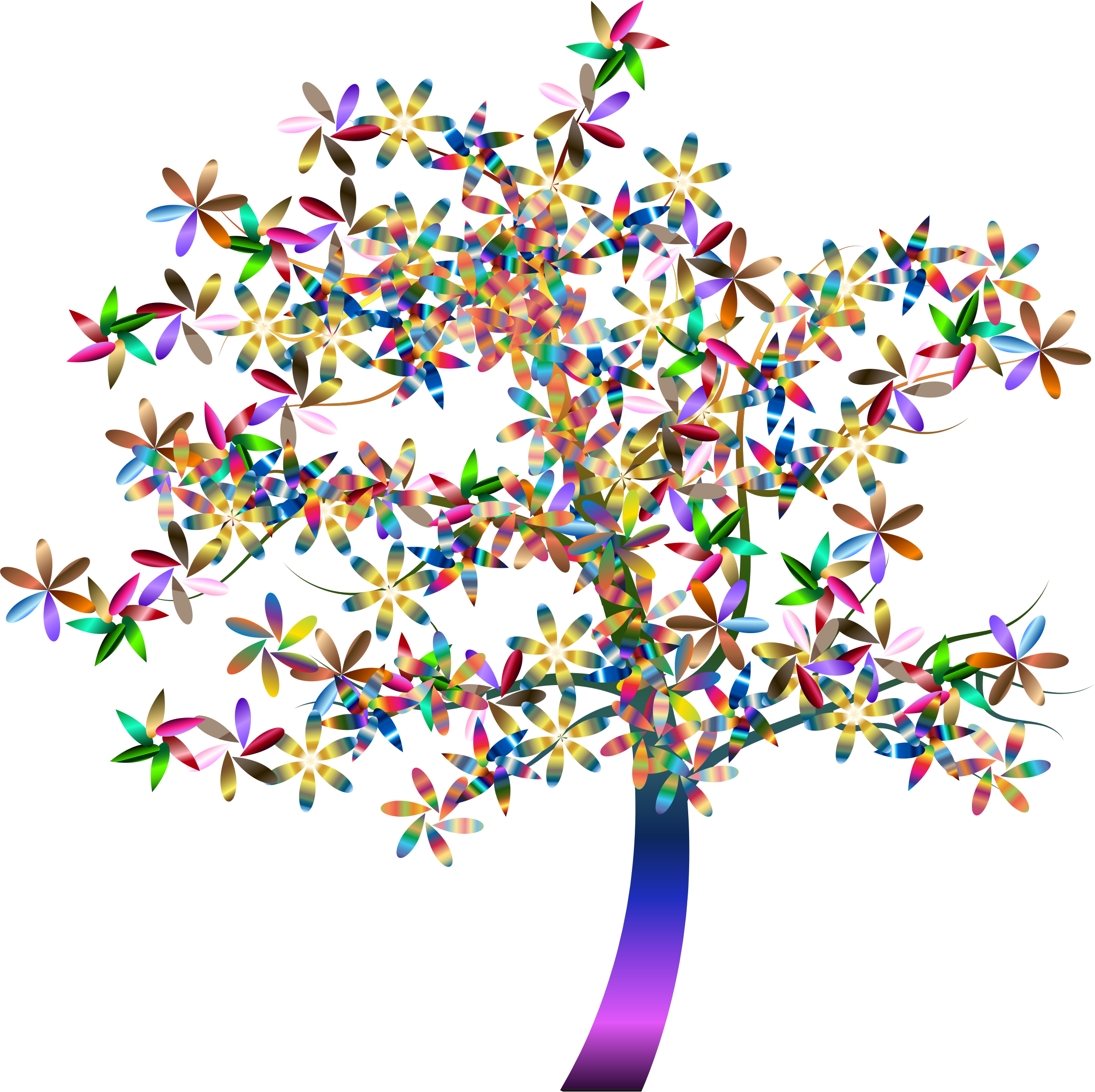 Download Colorful Floral Tree Jpg Transparent - Colorful Tree Clipart ...