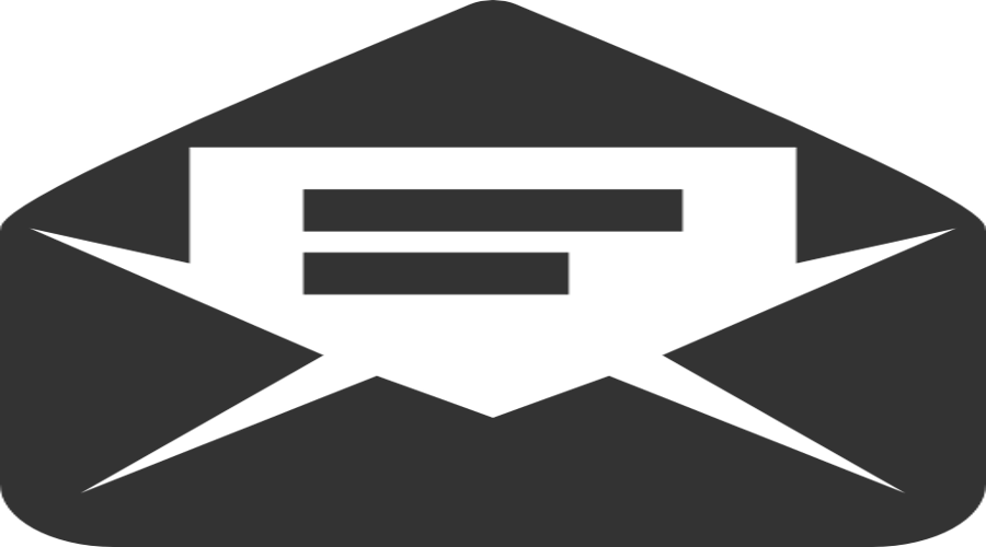 Email - Message Icon Black White (900x500), Png Download