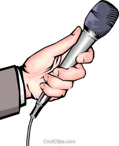 Hand With Microphone Royalty Free Vector Clip Art Illustration - Hand ...