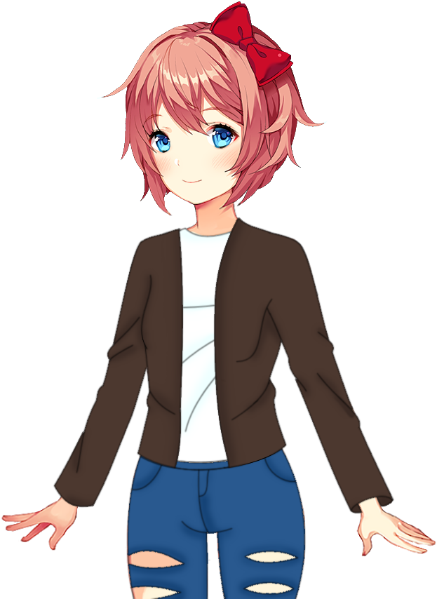 Download Off-topicsayori - Sayori Casual Sprite Edit | Transparent PNG ...