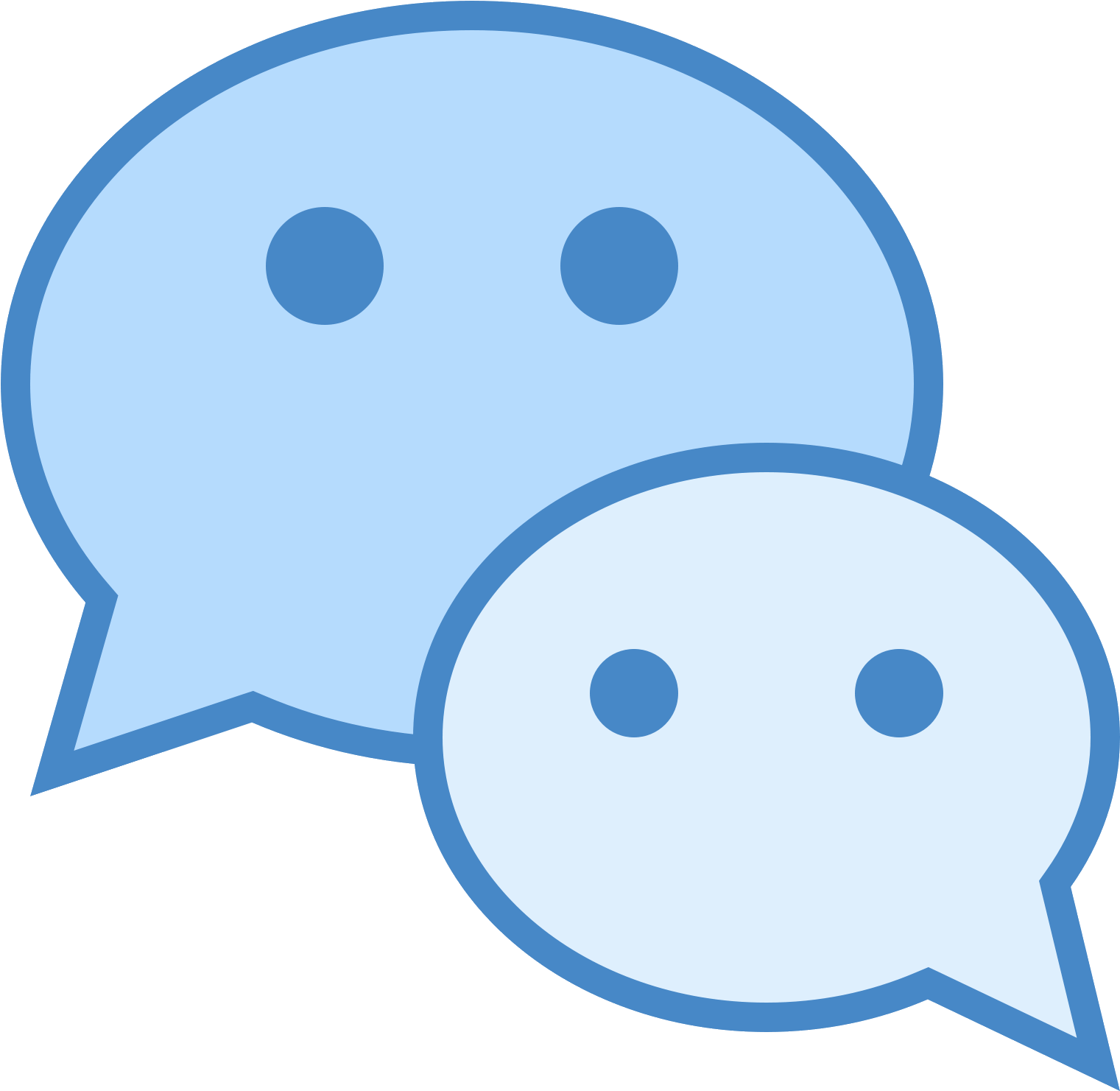 All Icons Are In The Flat Vector Style, However, Differ - Blue Wechat ...