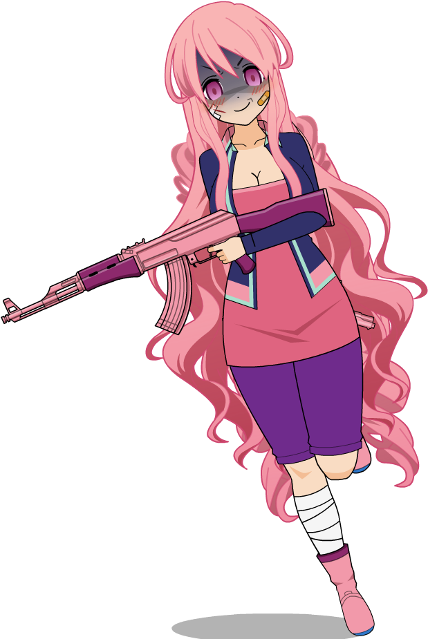 Download Gun Girl Pink - Anime Girl Yandere Gun | Transparent PNG ...