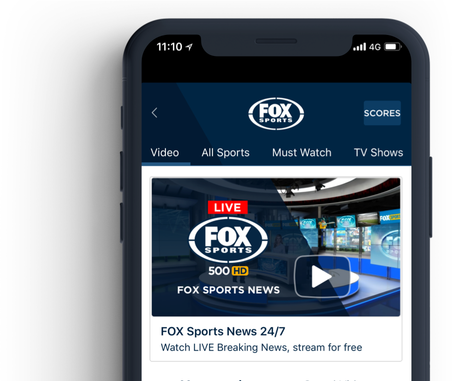 Foxsports App Front Main - Fox Sports (1015x761), Png Download