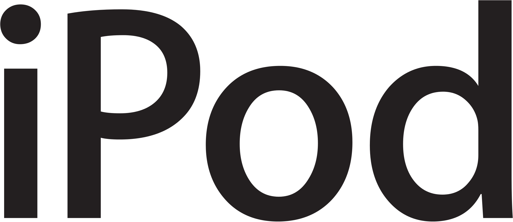 Ipod Vector I Pod - Logo Ipod (2000x868), Png Download