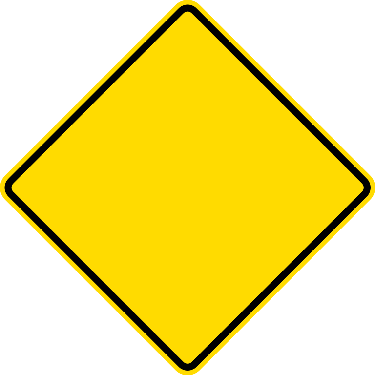Diamond Warning Sign - Diamond Shaped Warning Sign (681x681), Png Download